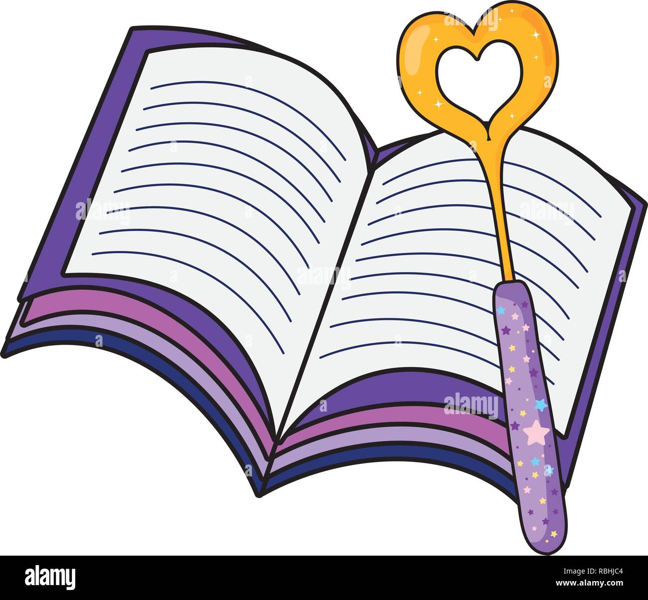 magic wand with heart and book Stock Vector Image & Art - Alamy