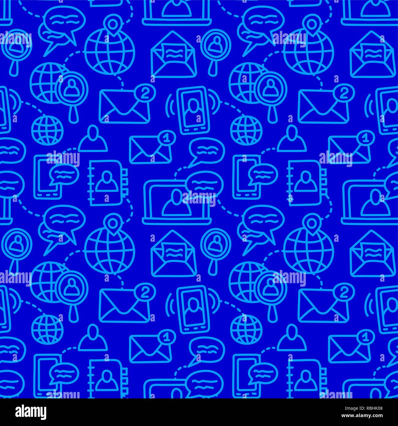 Illustration Of Communication Symbols Seamless Pattern Stock Vector Image And Art Alamy
