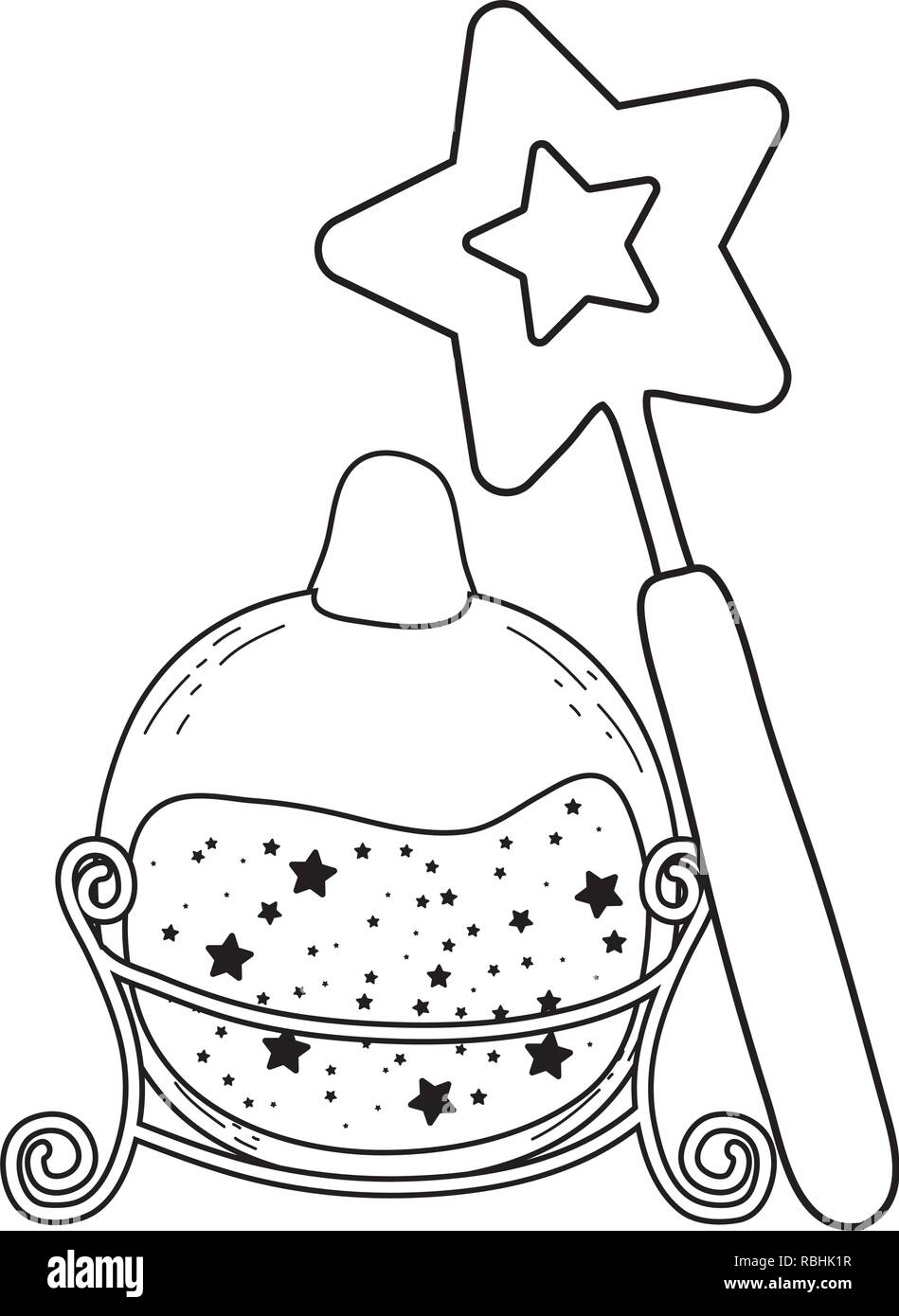 Bottle magic icon cartoon Black and White Stock Photos & Images - Alamy