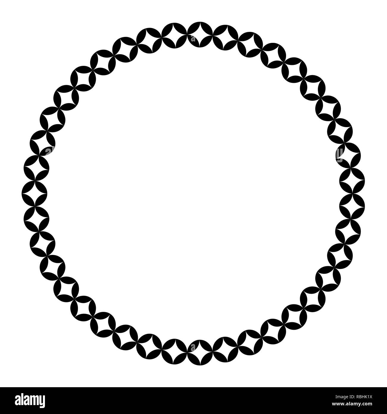 Art deco frame vector round Black and White Stock Photos & Images - Alamy