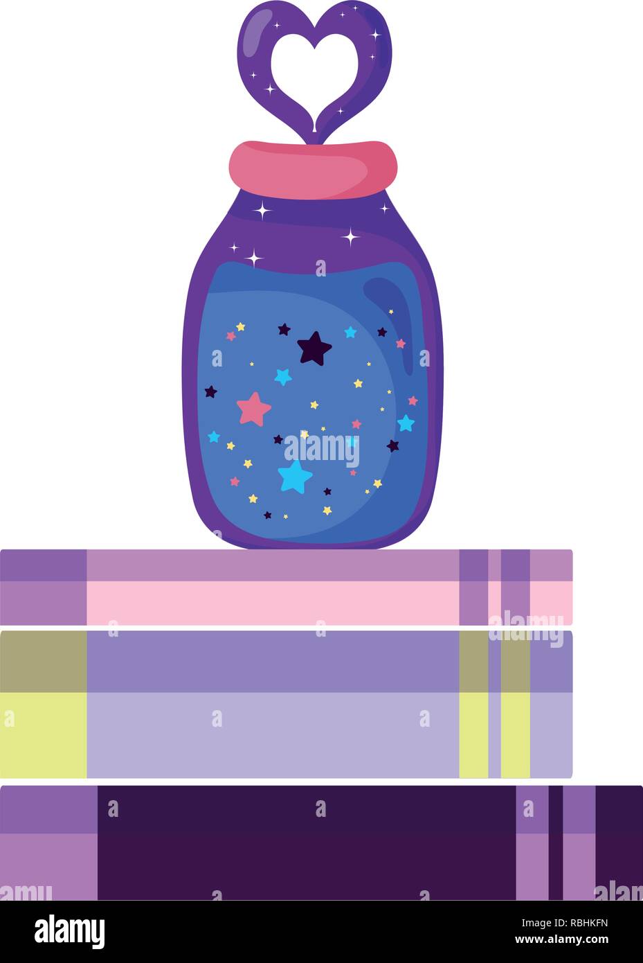 magic potion bottle with books Stock Vector Image & Art - Alamy
