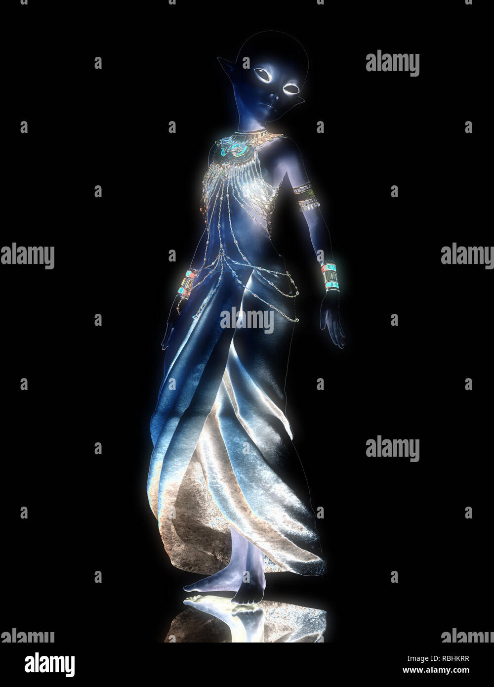 3D Illustration of a female Alien Stock Photo - Alamy