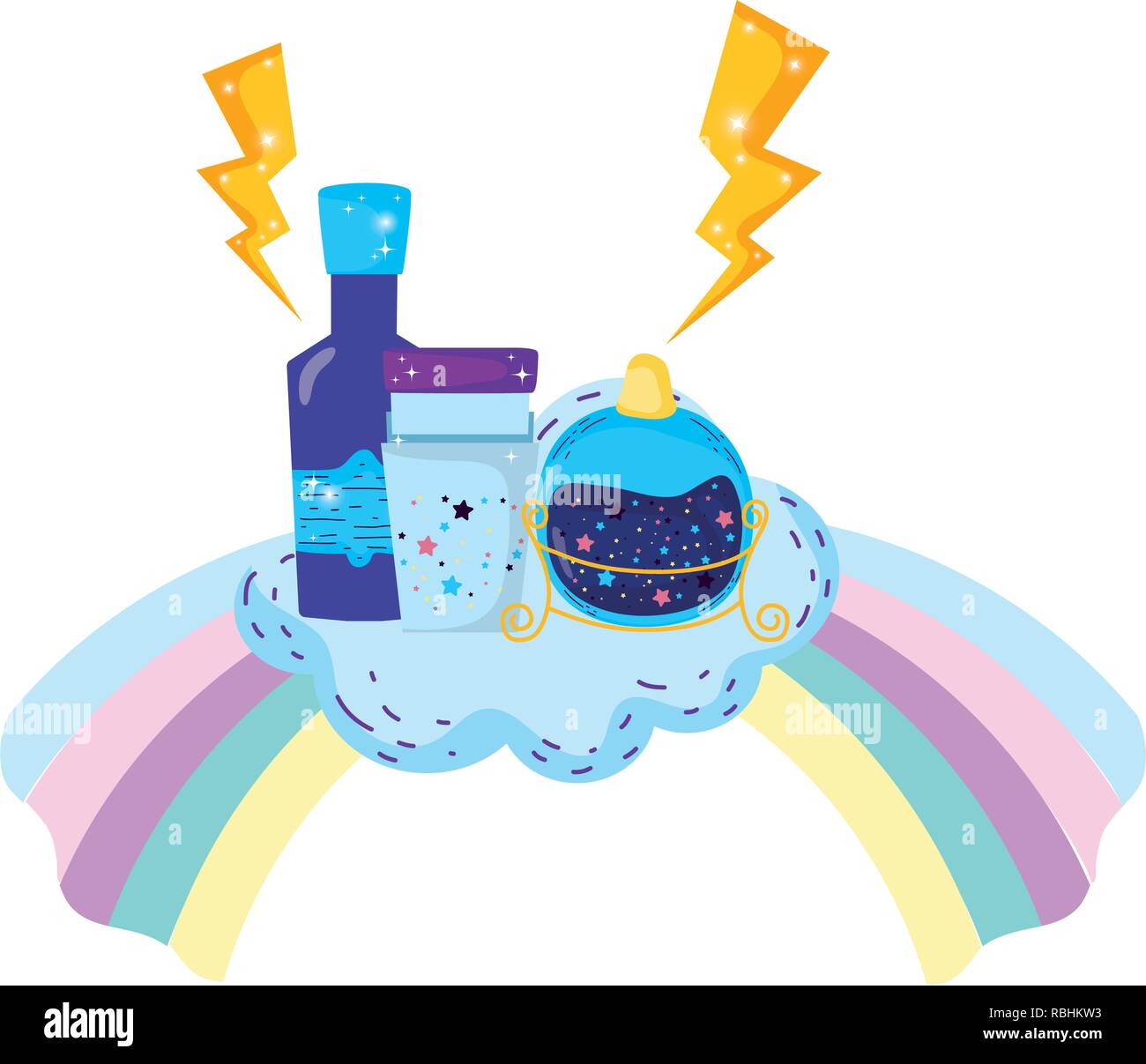 magic potion bottles with glass in rainbow Stock Vector Image & Art - Alamy