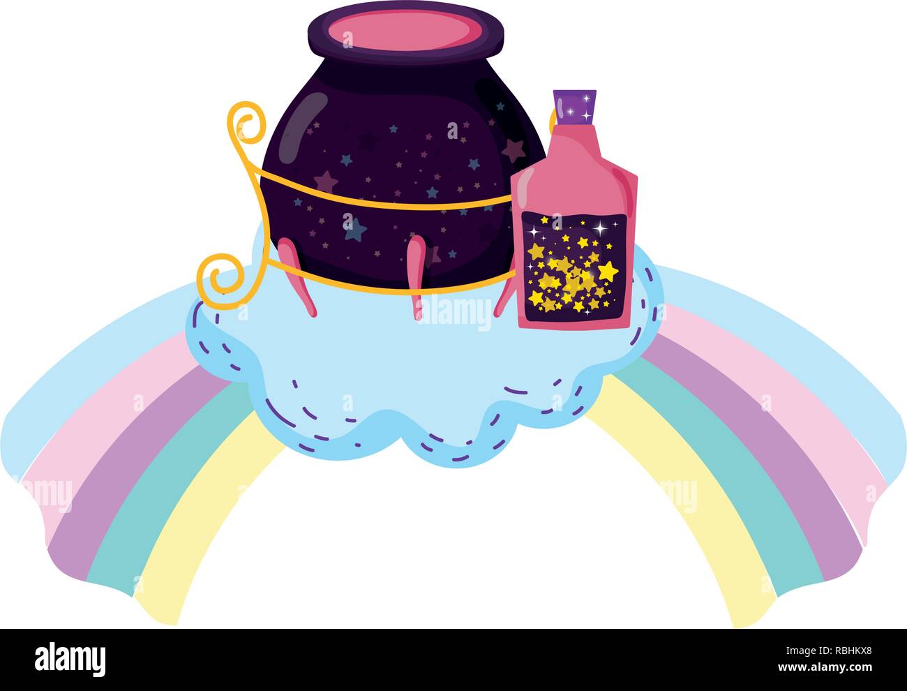 Witch bottle in cartoon Stock Vector Images - Alamy