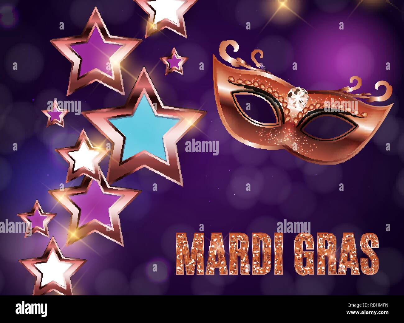 Mardi Gras Party Mask Holiday Poster Background. Vector Illustration ...