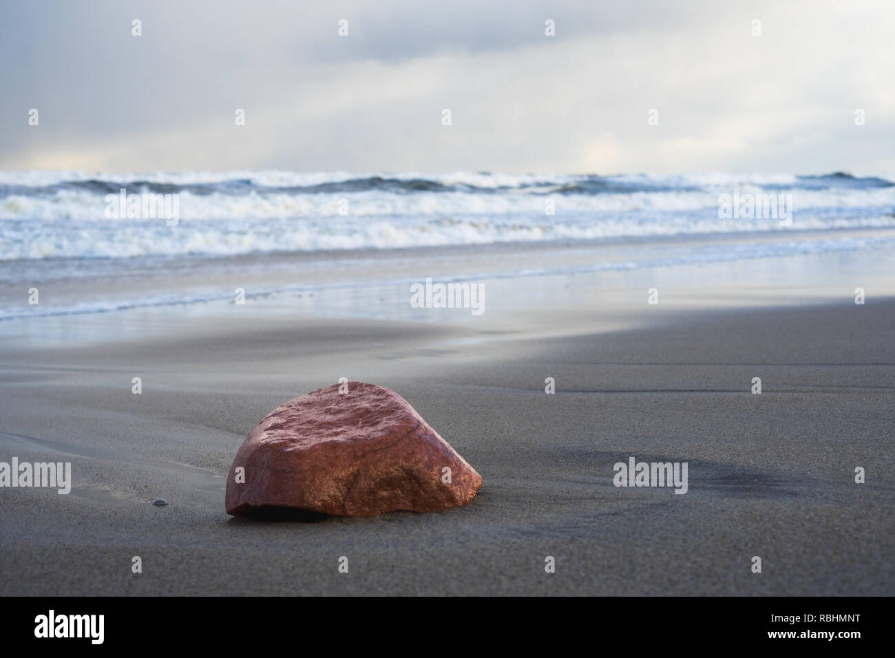 Beach rock waves during storm hi-res stock photography and images - Alamy
