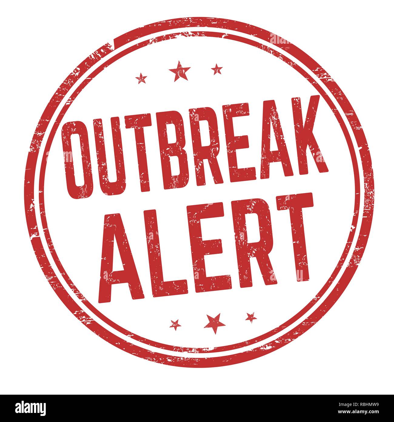 Outbreak area sign or stamp on white background, vector illustration ...