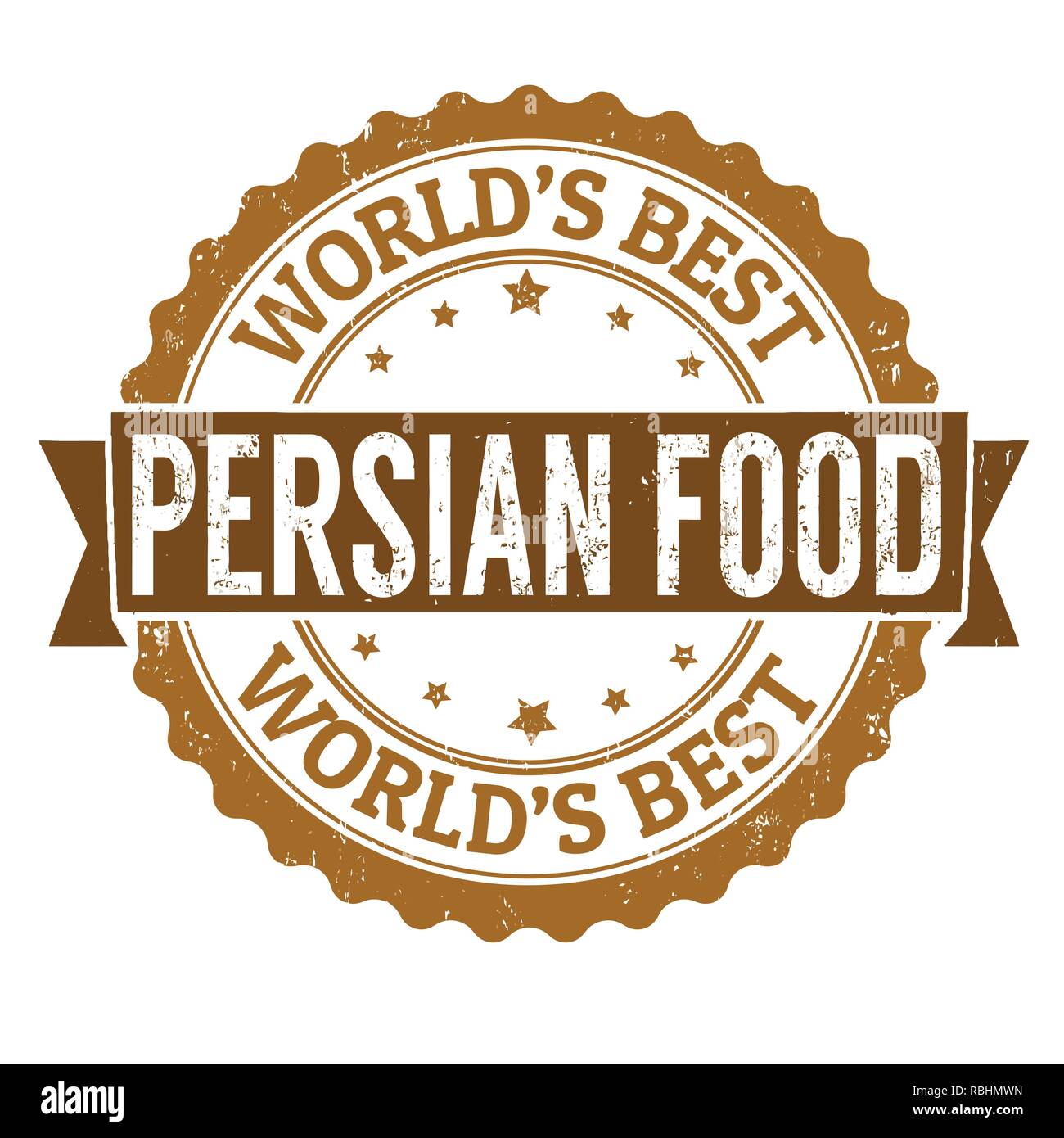 Persian food sign or stamp on white background, vector illustration ...