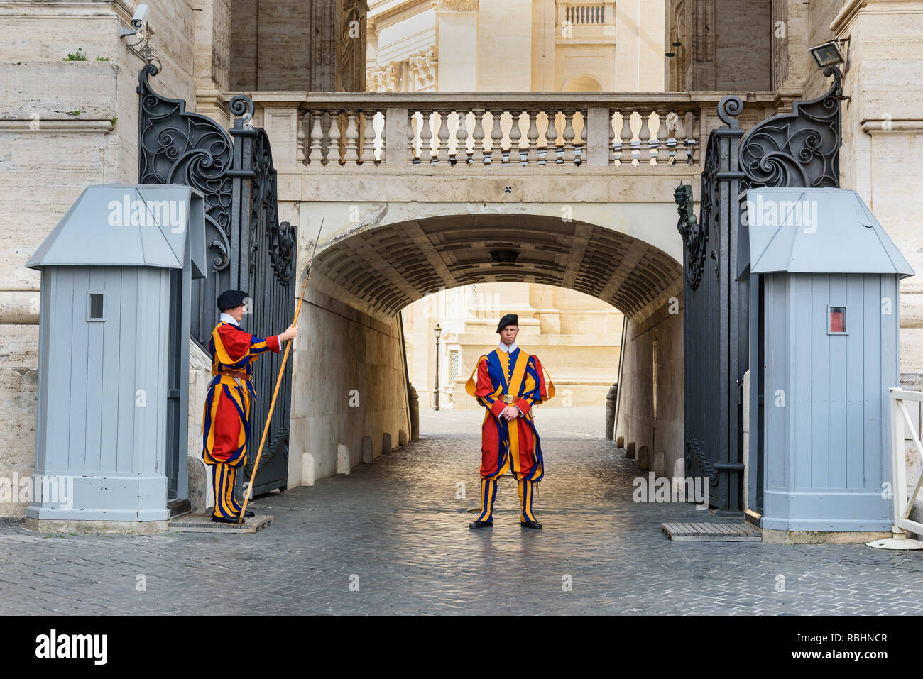 Vatican city, Vatican - October 05, 2018: Swiss Guard in their ...