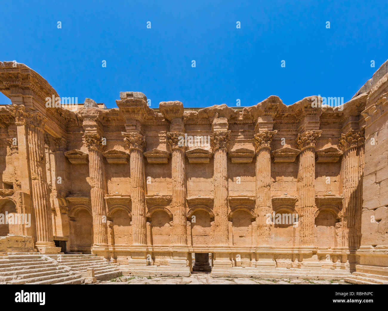 Temple of Bacchus romans ruins of Baalbek in Beeka valley Lebanon ...