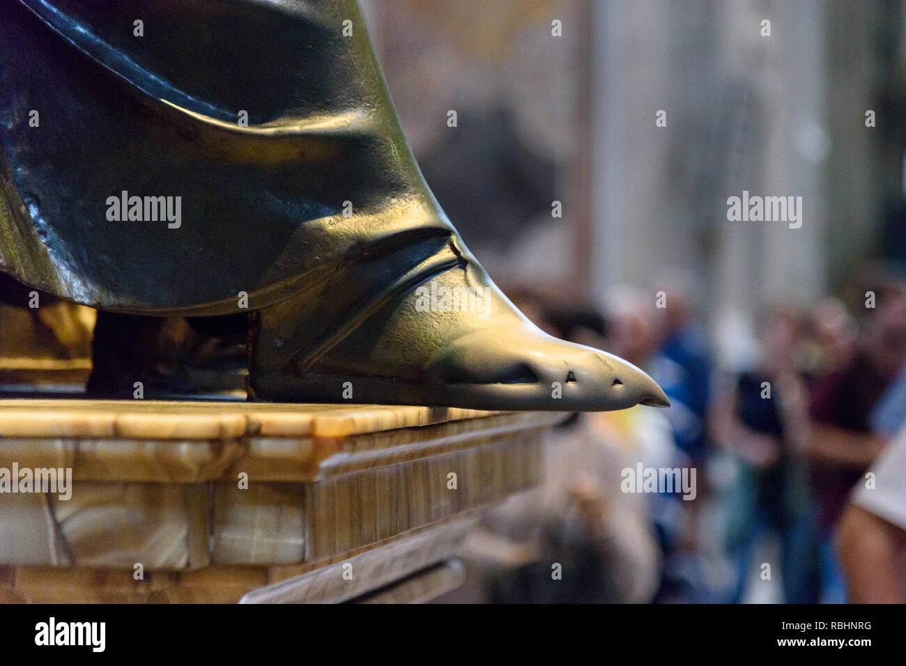 Vatican city, Vatican - October 05, 2018: Foot of Saint Peter statue ...