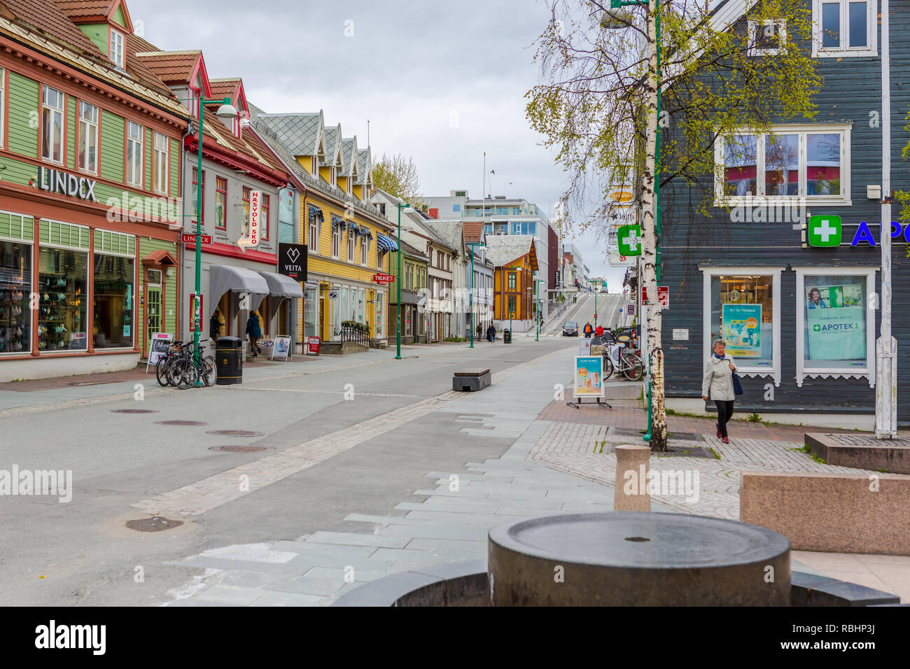 TROMSO, NORWAY - CIRCA MAY, 2018: The townscape of Tromso in Norway ...