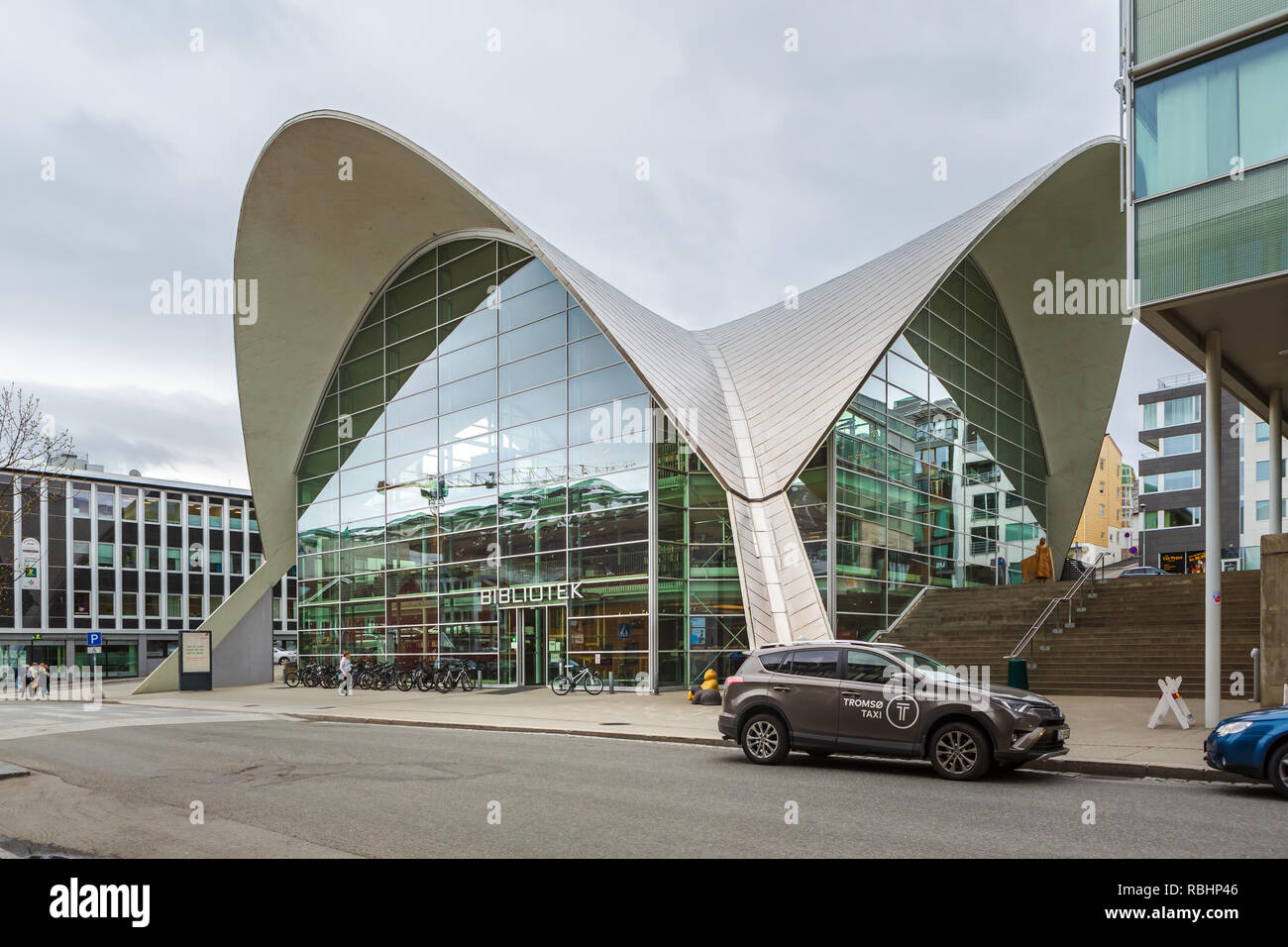 TROMSO, NORWAY - CIRCA MAY, 2018: The Library of Tromso town in Norway ...