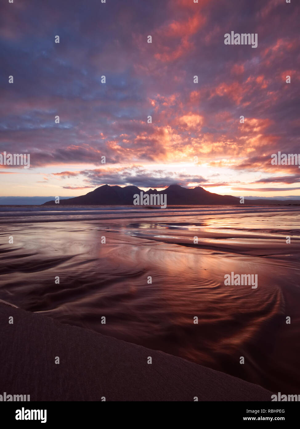 Summer sunset at Laig Beach, Isle of Eigg Stock Photo - Alamy
