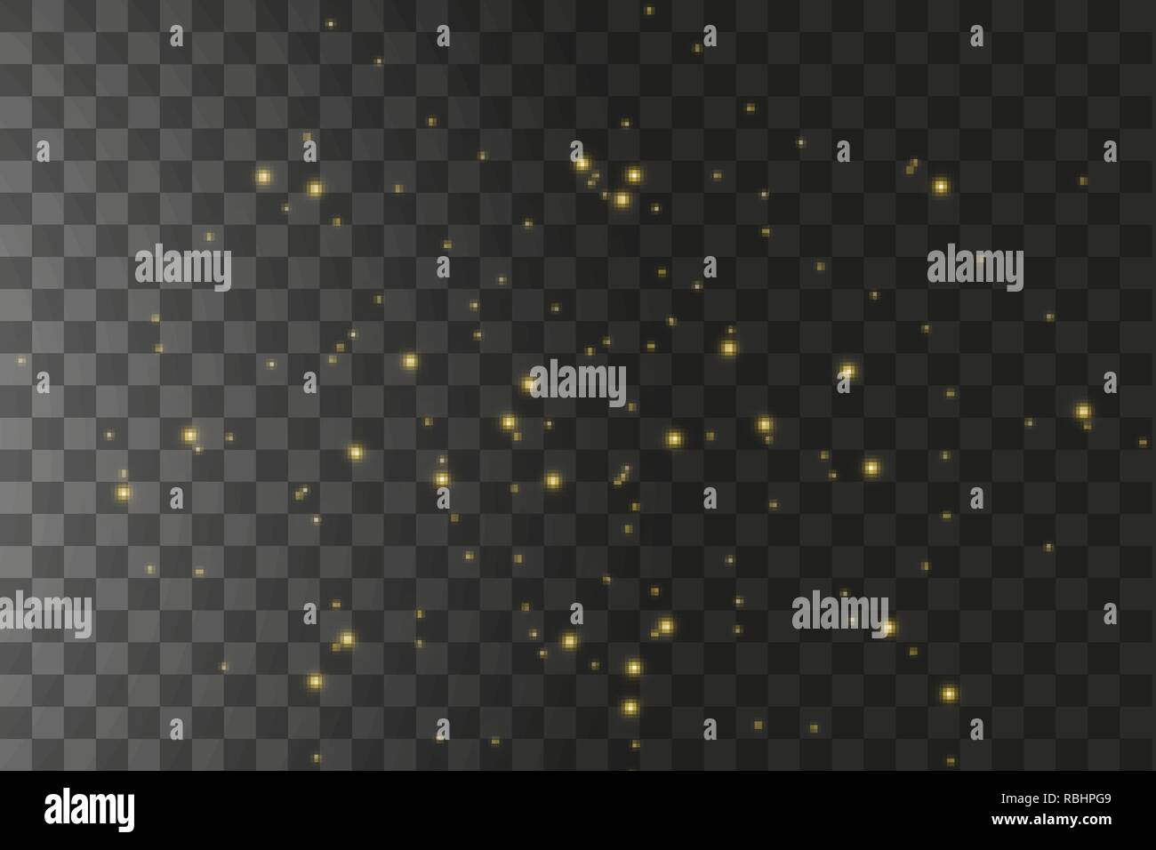 The dust is yellow. yellow sparks and golden stars shine with special ...