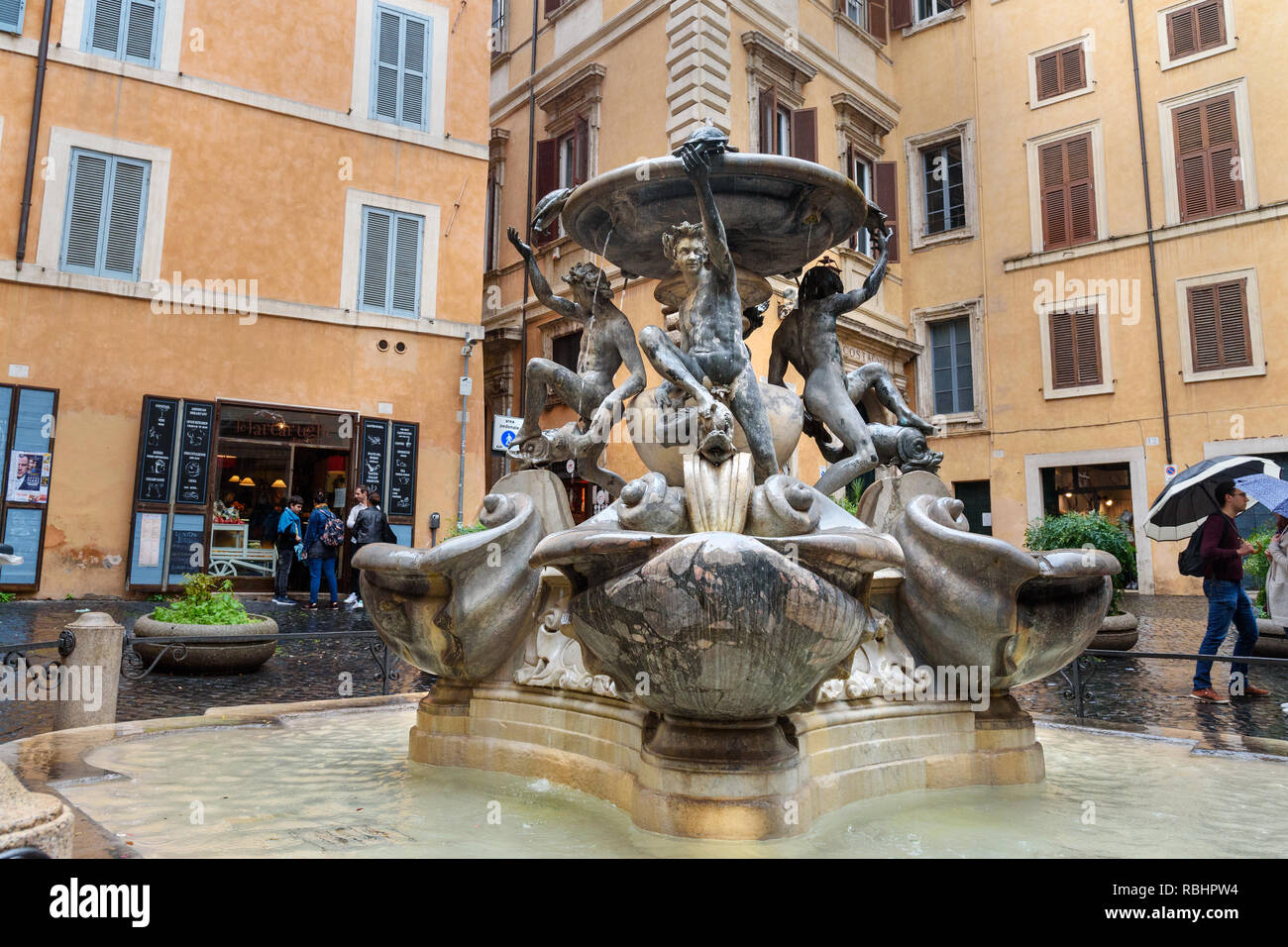 Rome, Italy - October 06, 2018: Fontana delle Tartarughe, Turtle ...
