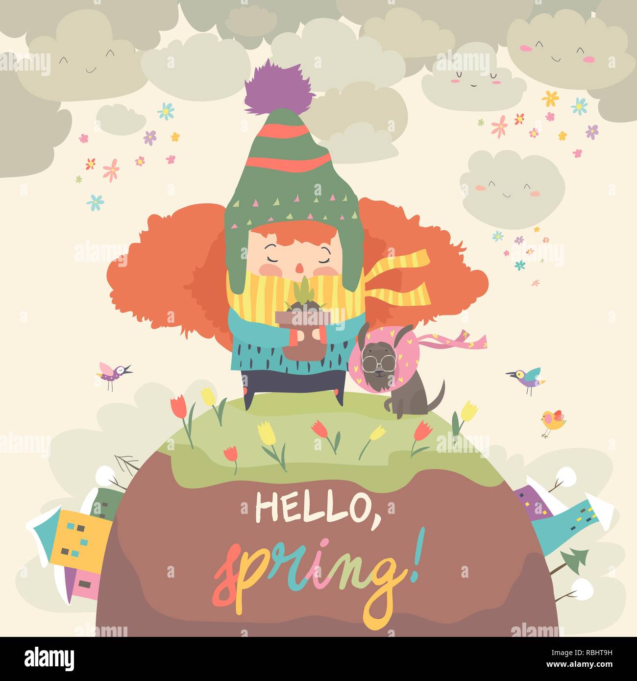 Vector cartoon children hold card hi-res stock photography and images ...
