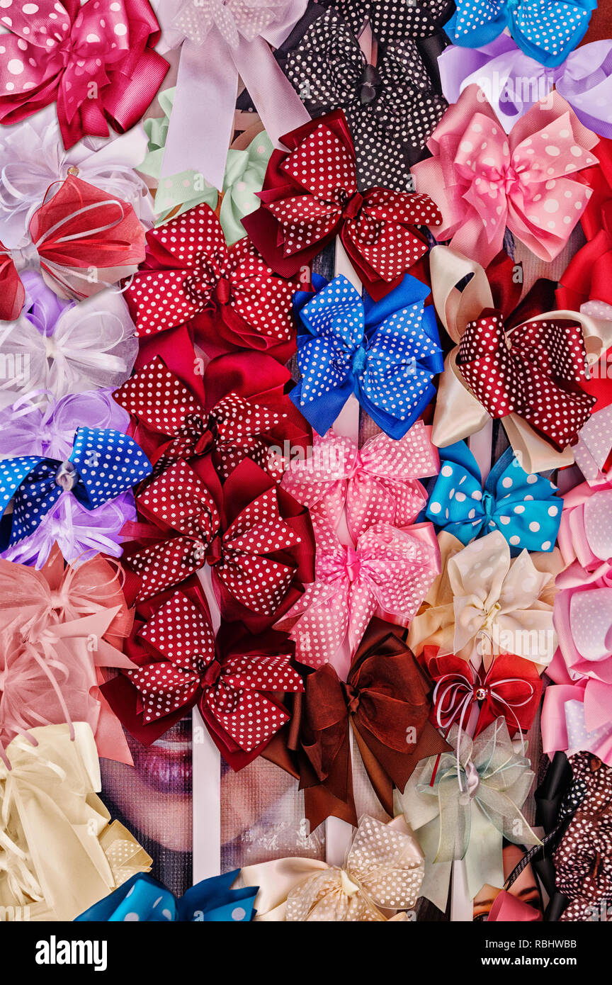 Colorful hair ribbons for little girls Stock Photo - Alamy