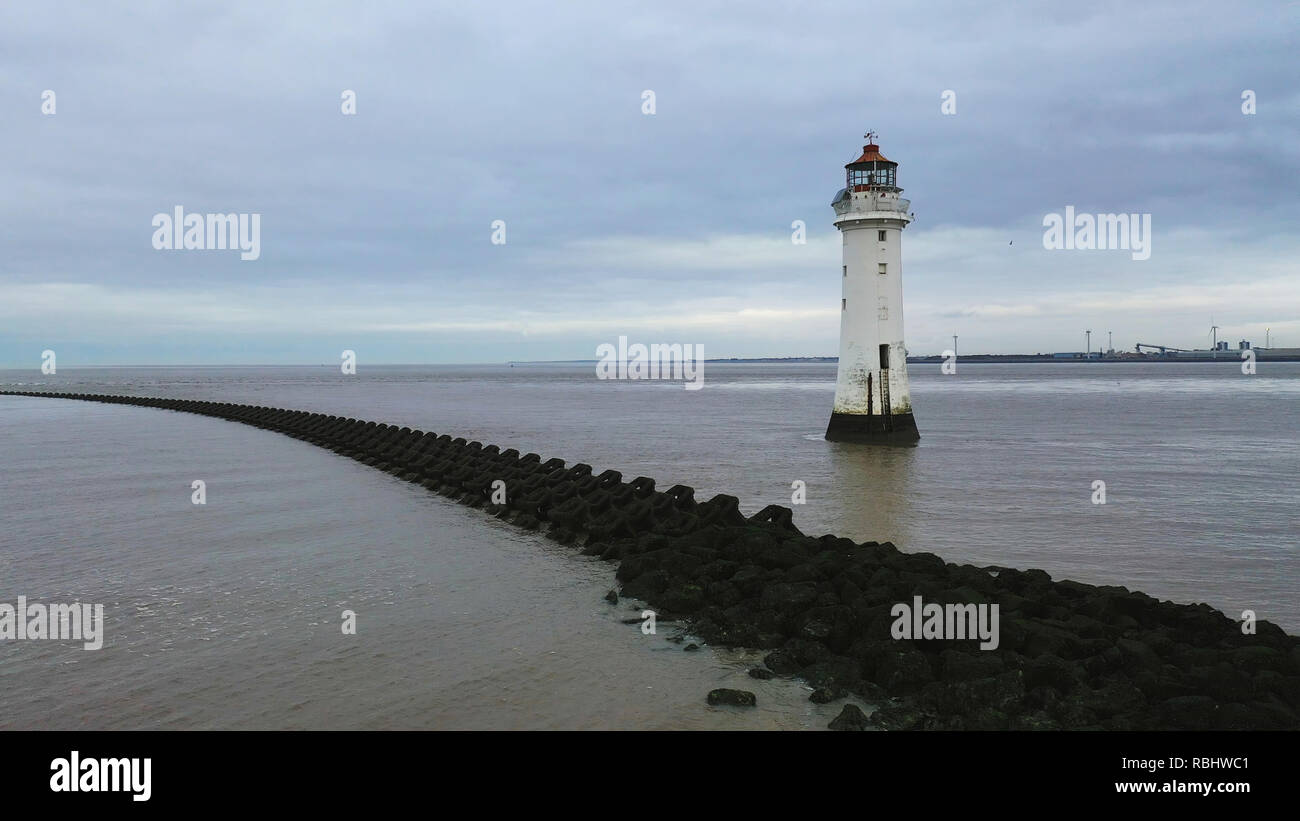 New Brighton lighthouse. Perch rock lighthouse built in the liverpool ...
