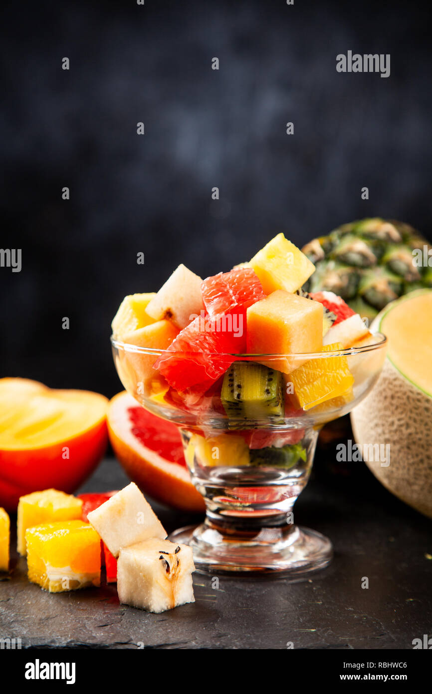 Fruit cube on white background Stock Photo - Alamy
