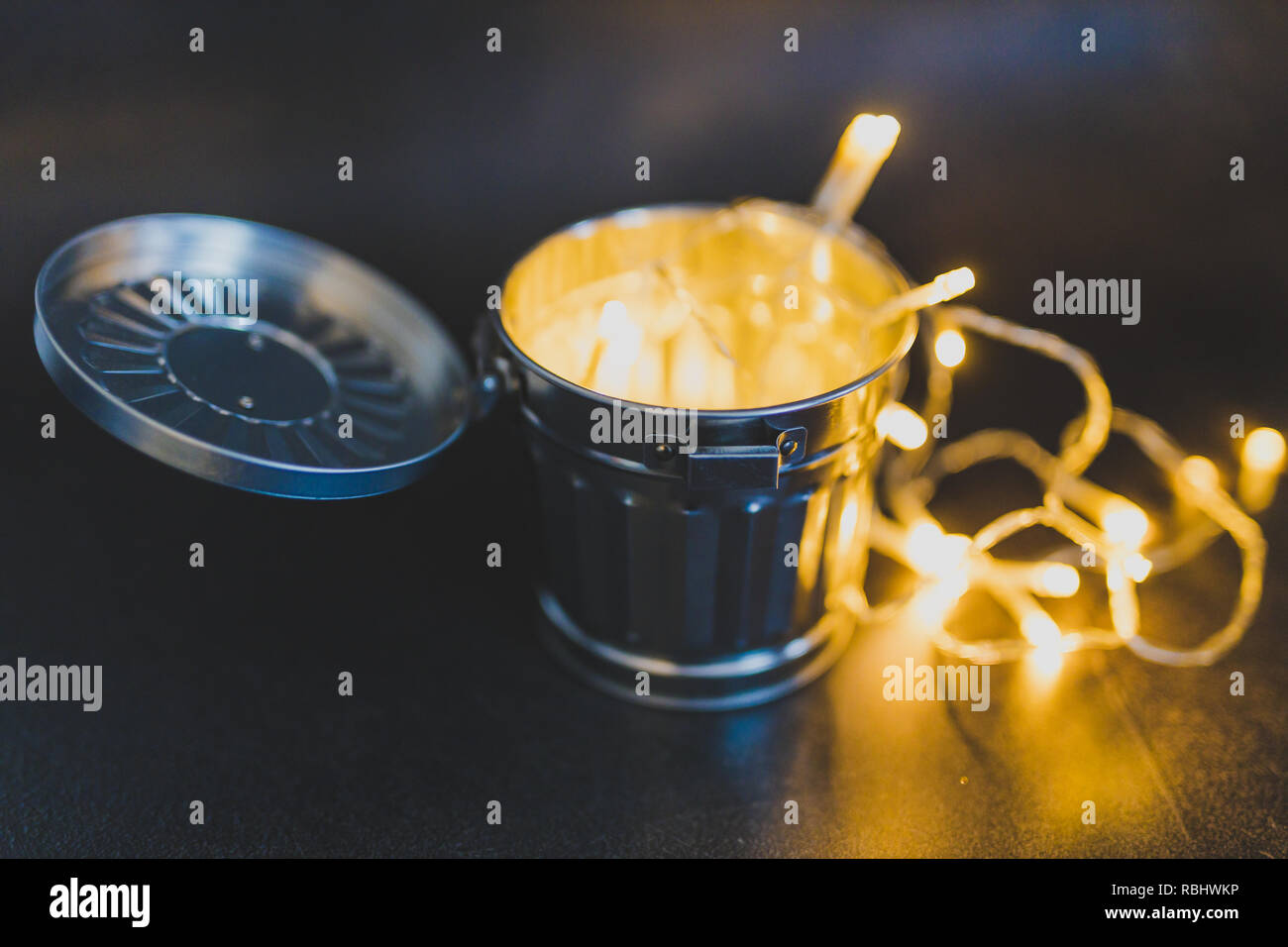 garbage bin with led lights going into or out of it, decluttering and ...