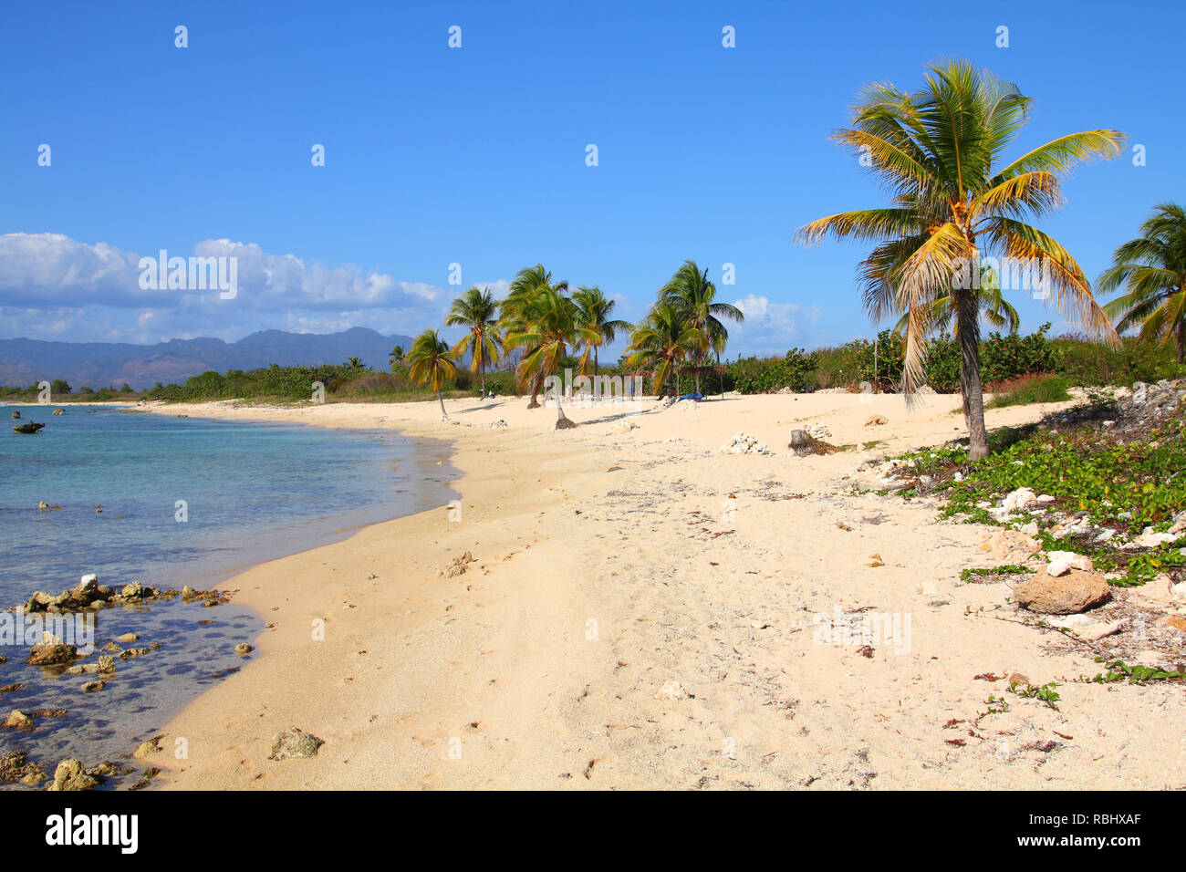 Cuba - famous Playa Ancon beach. Caribbean seaside destination Stock ...