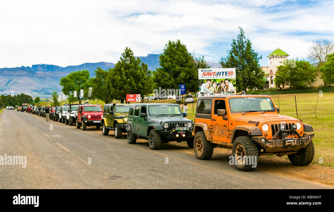Harrismith, South Africa - October 02 2015: Jeep Convoy at 4x4 Driver ...