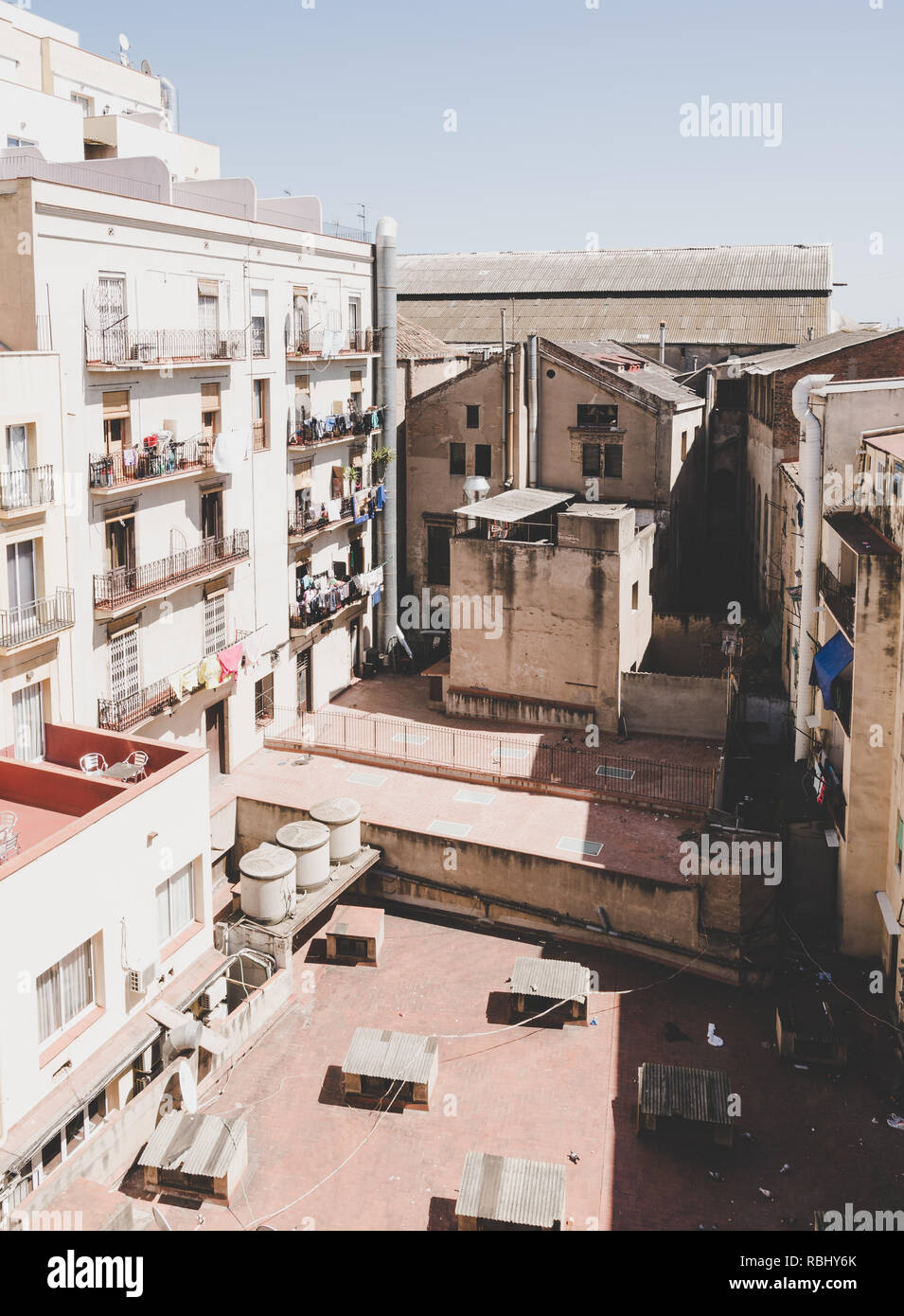 Residential courtyard in Barcelona, Spain Stock Photo - Alamy