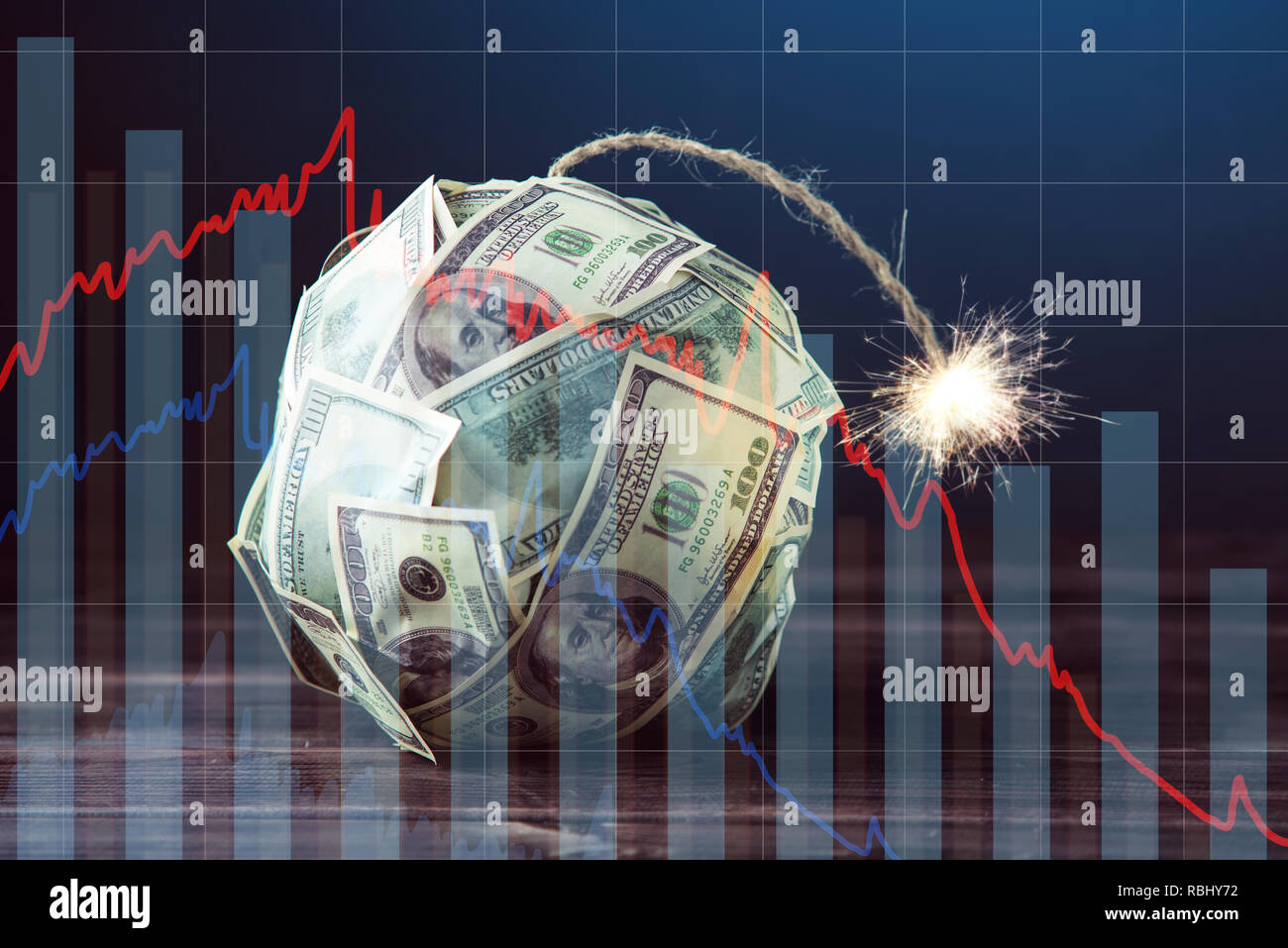 Burn down chart background hi-res stock photography and images - Alamy
