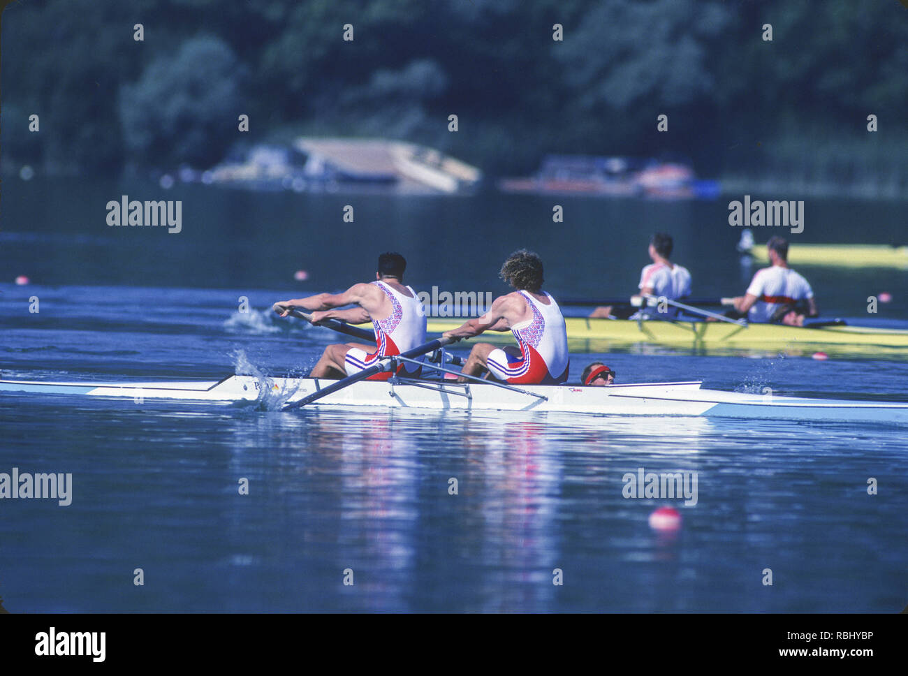 Barcelona, SPAIN. Gold Medalist, GBR M2+, Bow Jonny SEARLE and Greg ...
