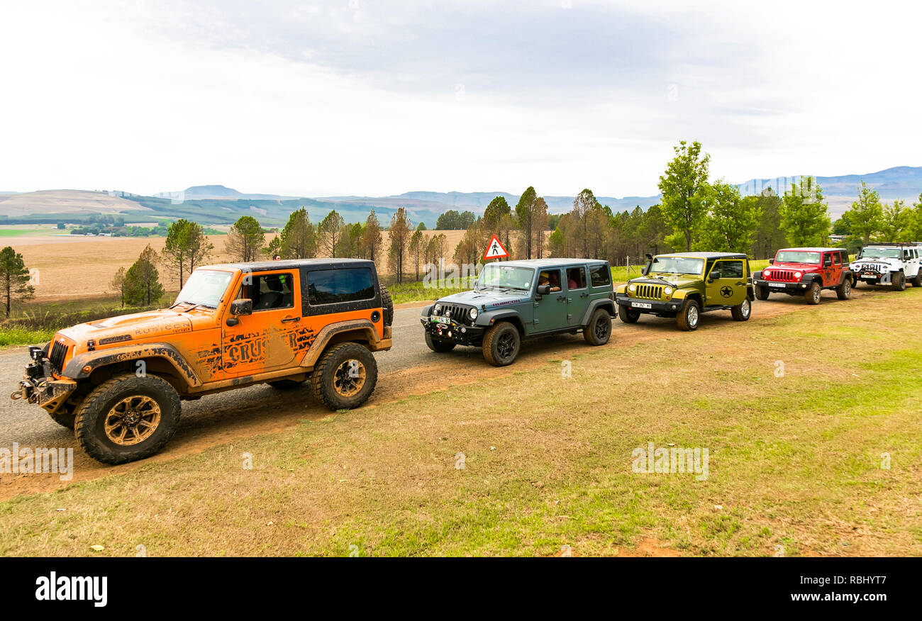 Harrismith, South Africa - October 02 2015: Jeep Convoy at 4x4 Driver ...