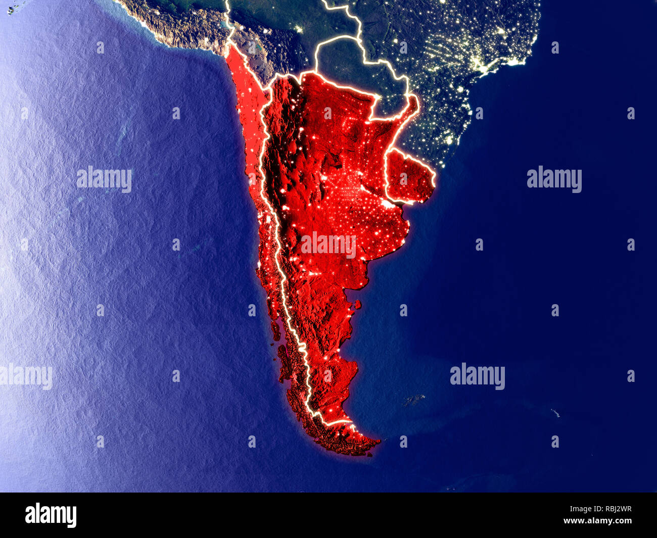 Map the southern cone hi-res stock photography and images - Alamy
