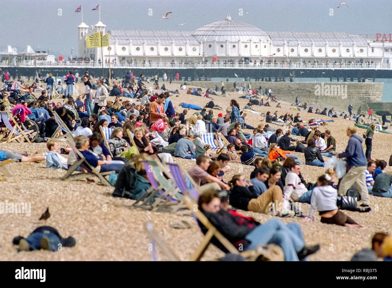 Brighton beach weather pictures Stock Photo - Alamy