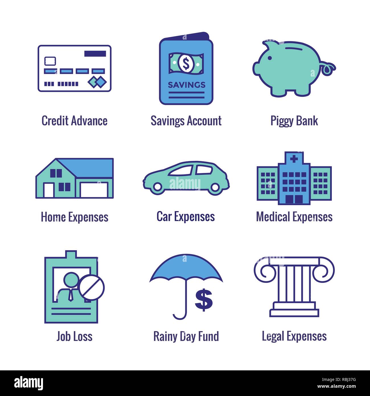 Financial emergency fund icon savings Stock Vector Images - Alamy