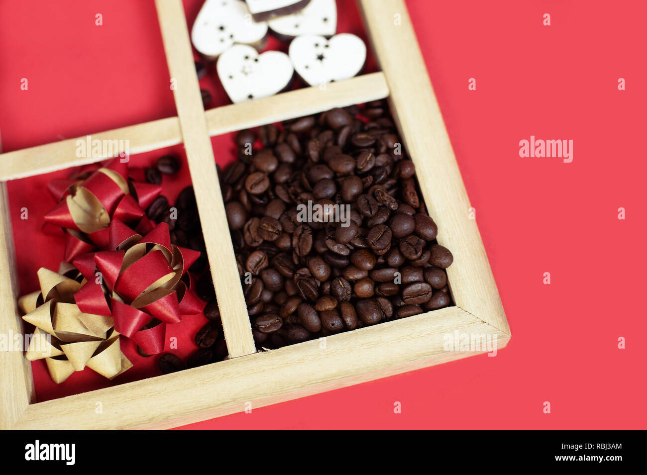 coffee beans wooden window frame Stock Photo - Alamy