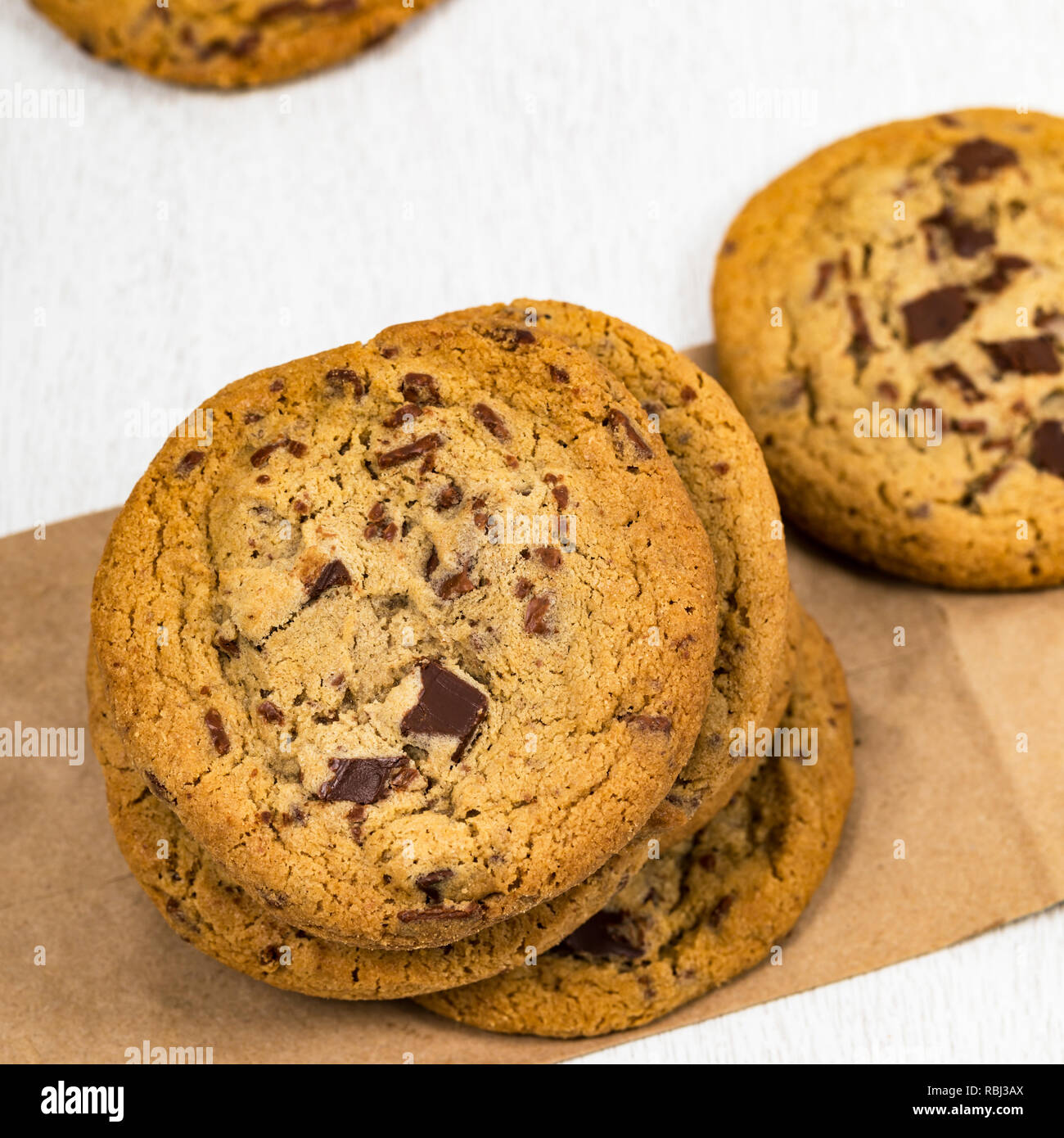 Chocolate Chip Cookies Background Stock Photo - Alamy
