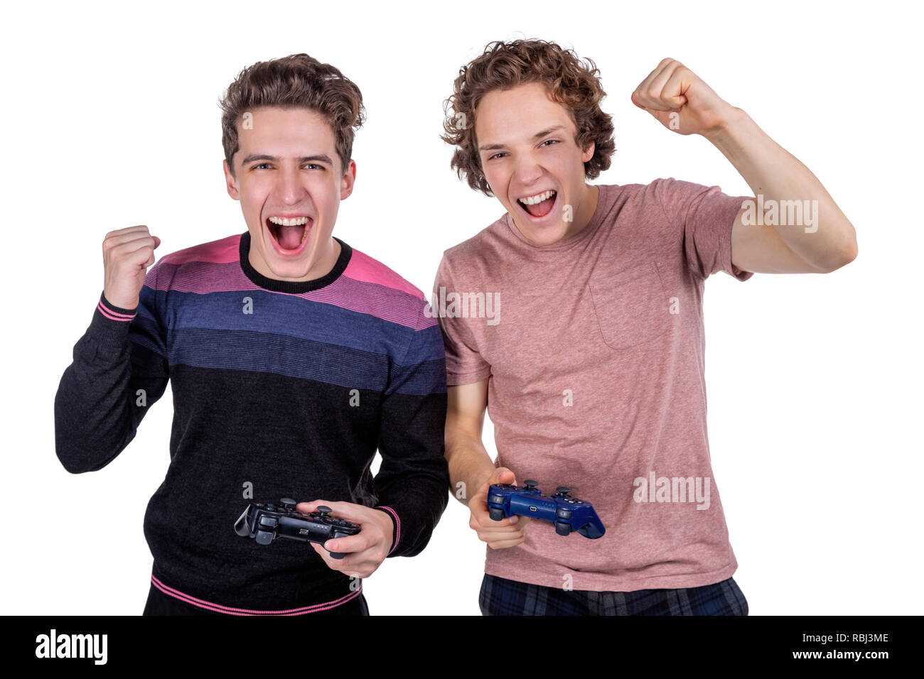 Two guys playing video games hi-res stock photography and images - Alamy