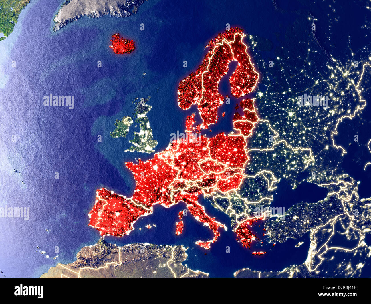 Schengen countries map hi-res stock photography and images - Alamy
