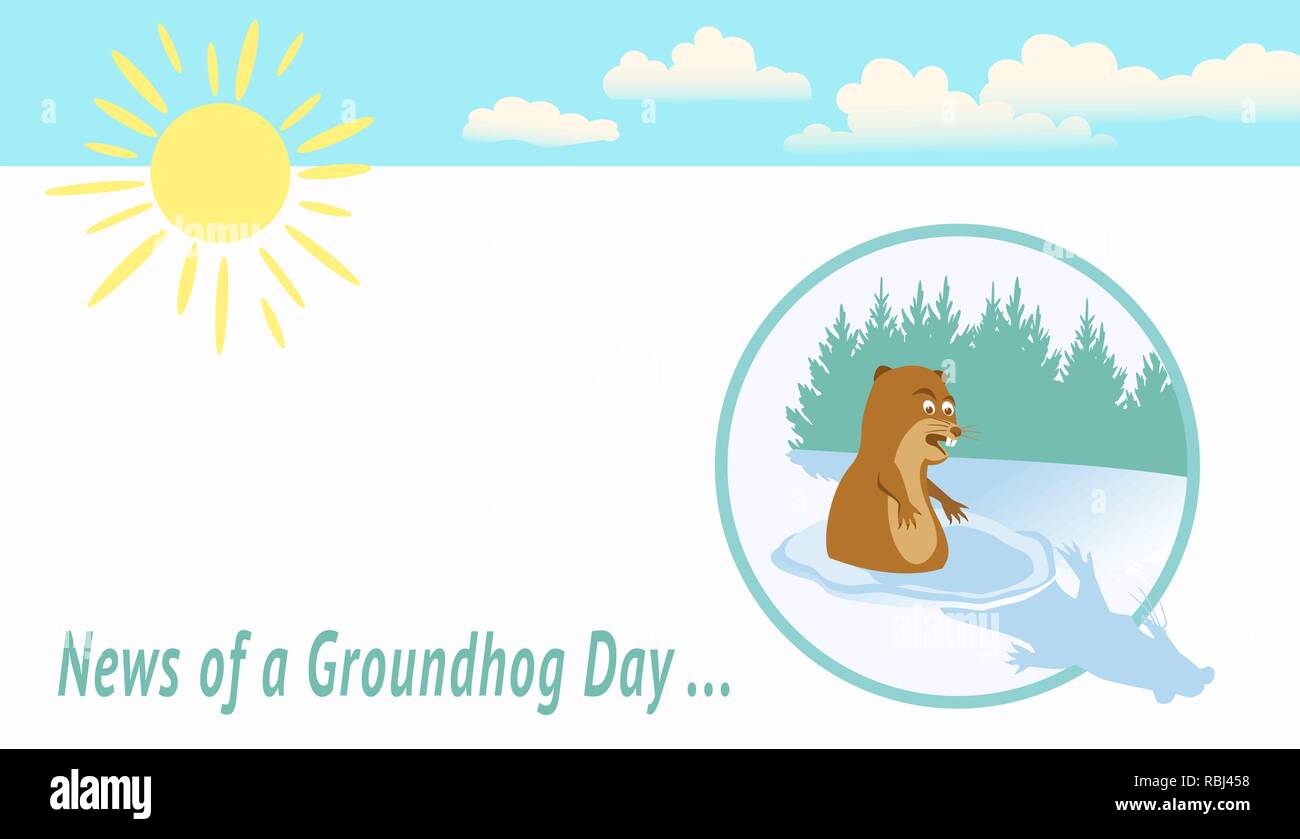 News of a Groundhog Day -Funny groundhog scared of his shadow Stock ...