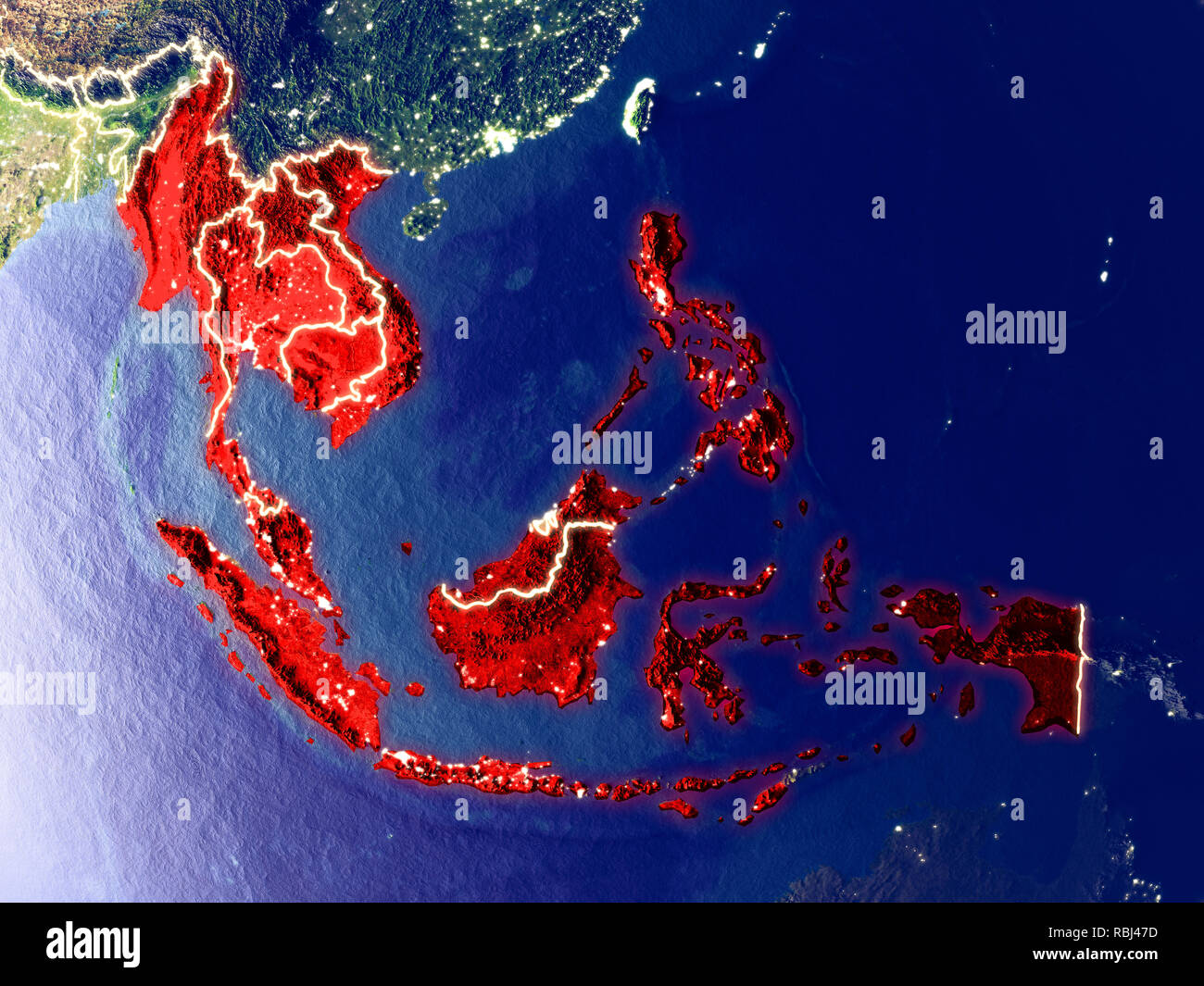 Asean countries map hi-res stock photography and images - Alamy
