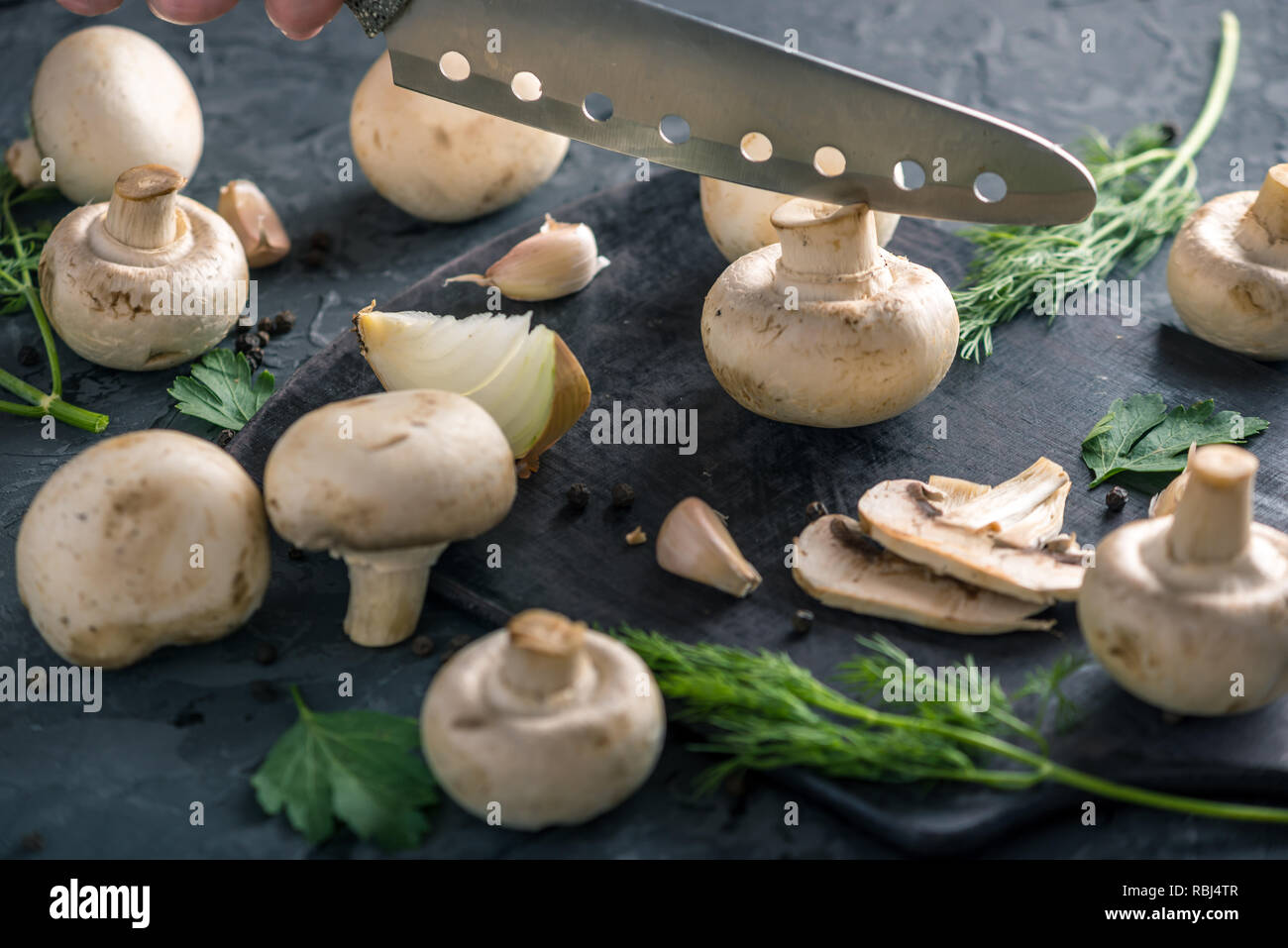 Mushroom cut in half hi-res stock photography and images - Alamy