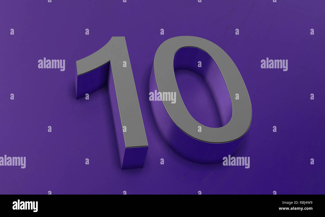 Number Ten in 3D Stock Photo - Alamy