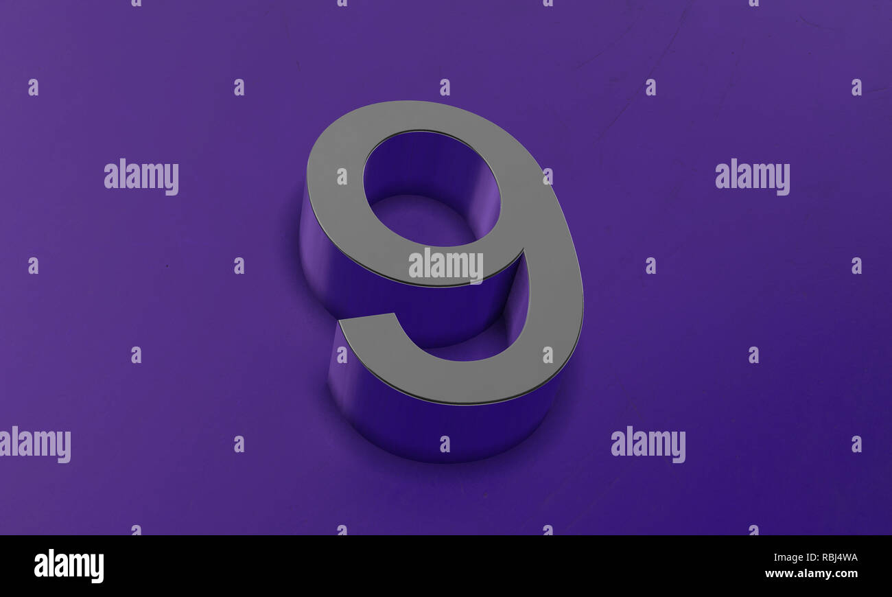 Number Nine in 3D Stock Photo - Alamy