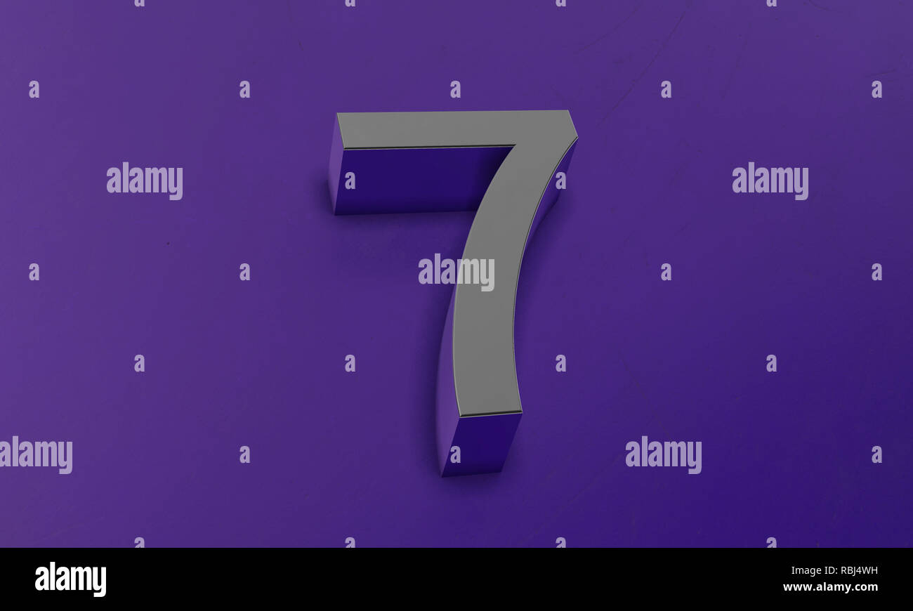 Number Seven in 3D Stock Photo - Alamy