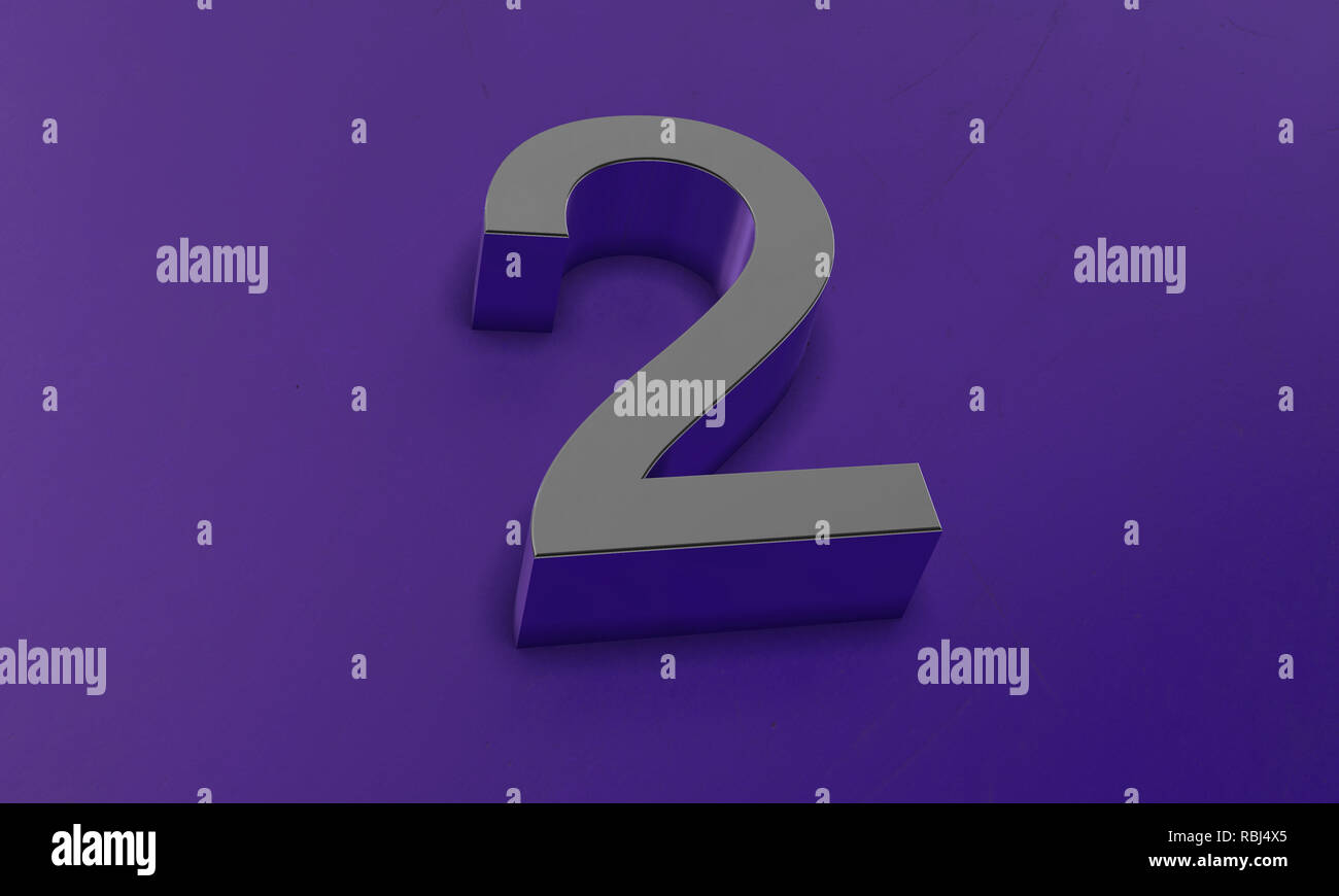 Number Two in 3D Stock Photo - Alamy