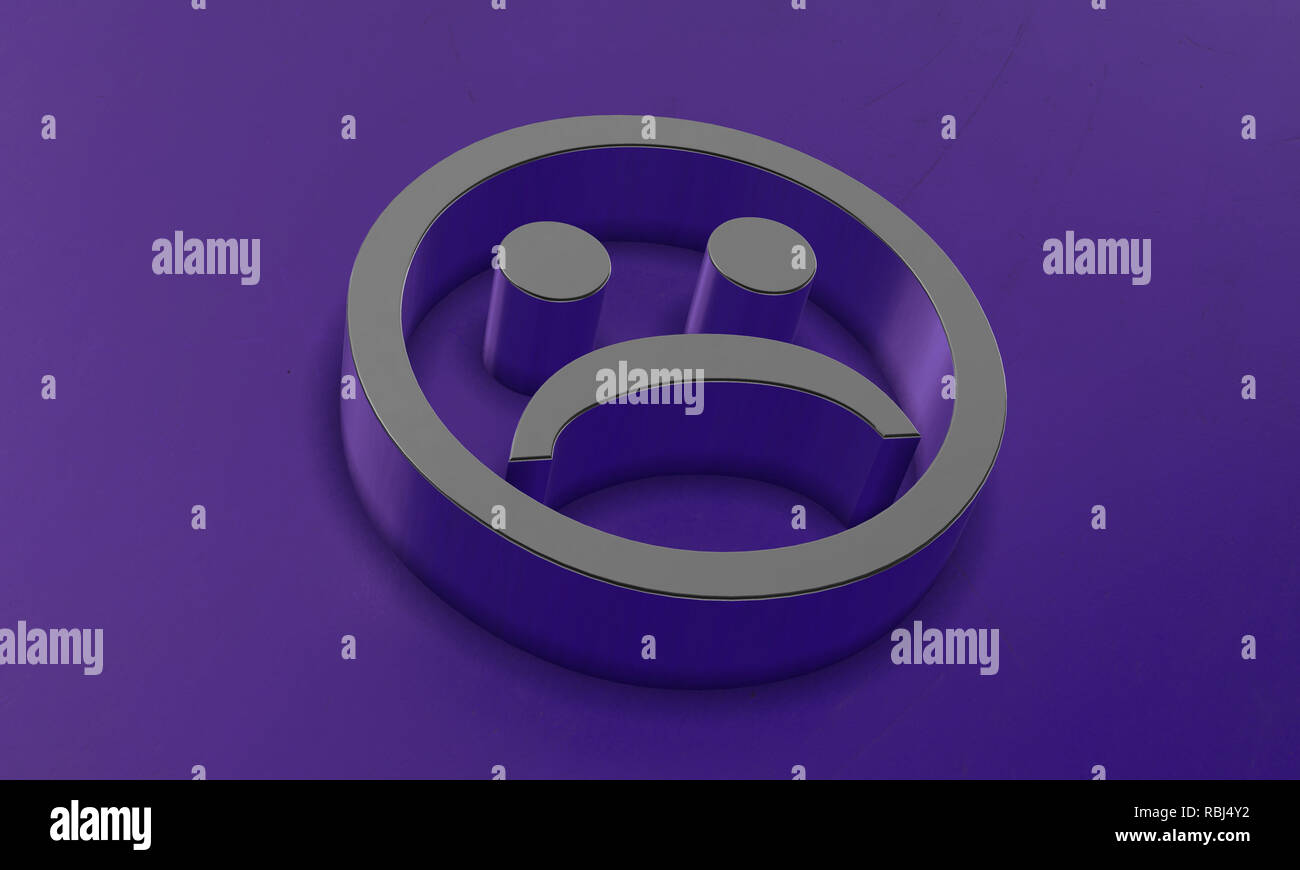 Sad Face in 3D Stock Photo - Alamy