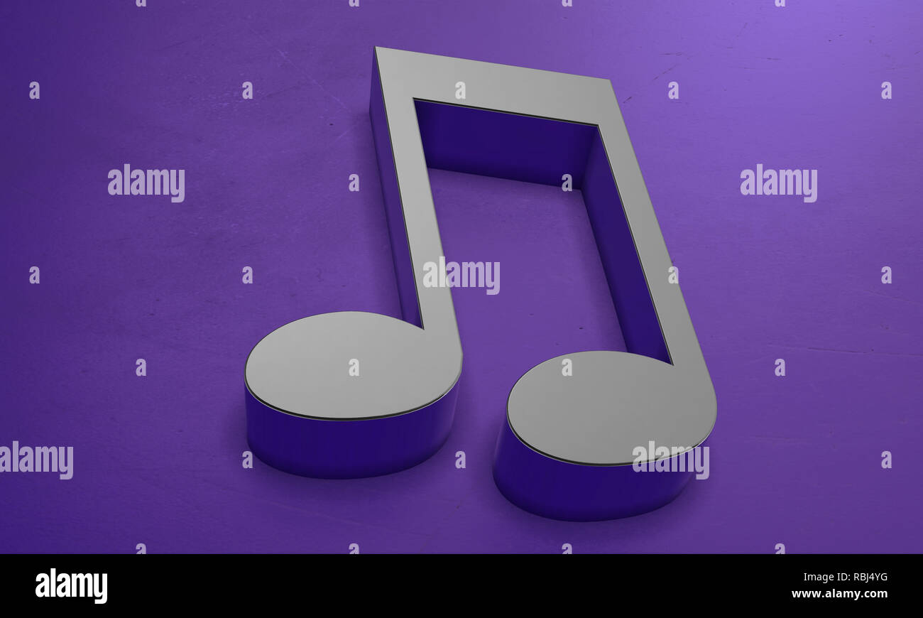 Musical Note Sign in 3D Stock Photo - Alamy