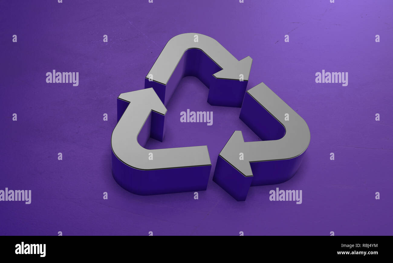 Recycling Sign in 3D Stock Photo - Alamy