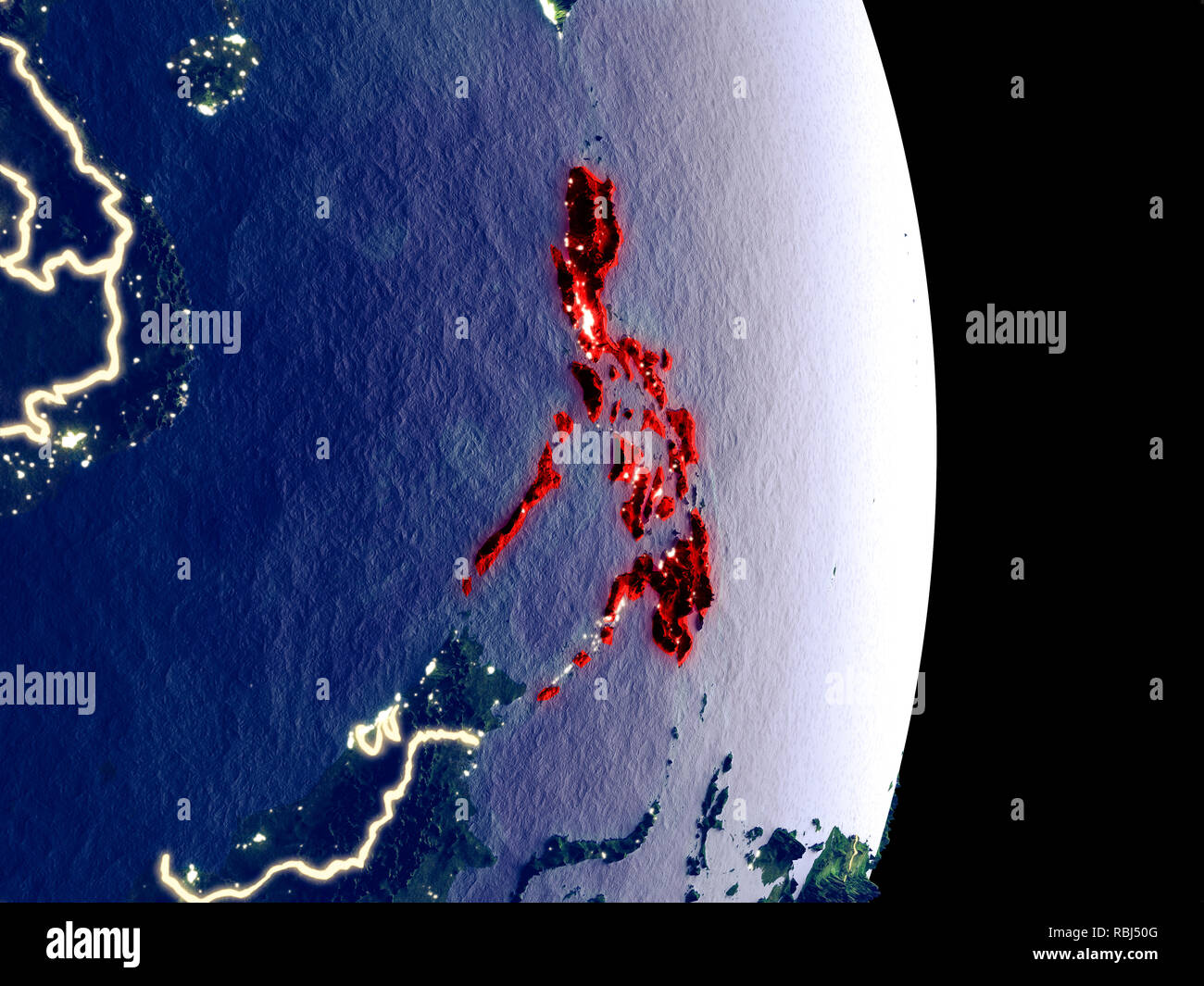 Philippine Map Satellite View Philippines Islands In Planet Earth,
