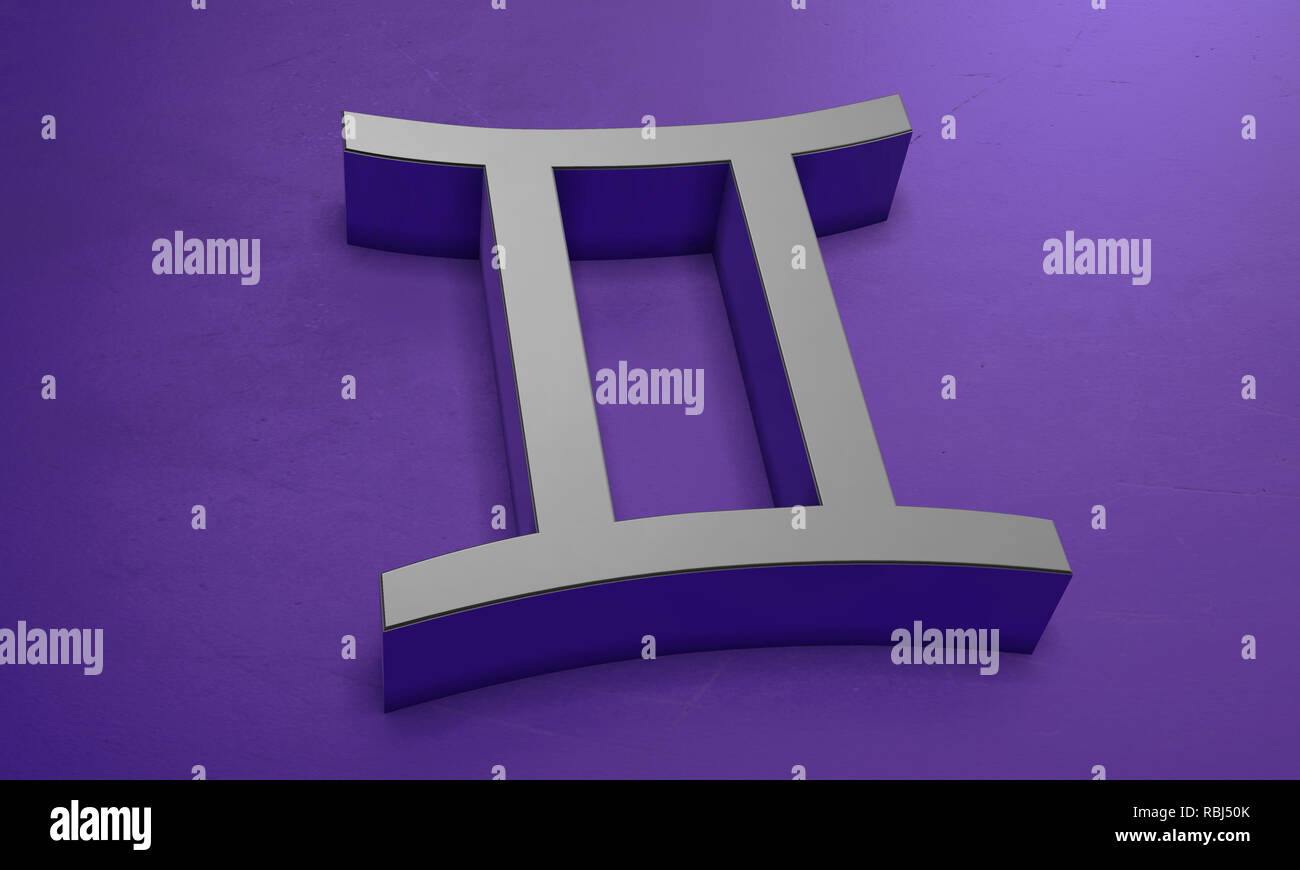 Gemini Astrology Symbol in 3D Stock Photo - Alamy